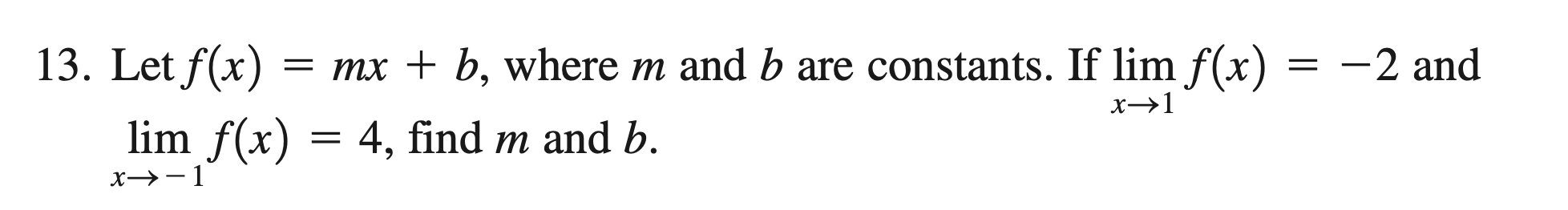 Solved Let f(x)=mx+b, ﻿where m ﻿and b ﻿are constants. If | Chegg.com