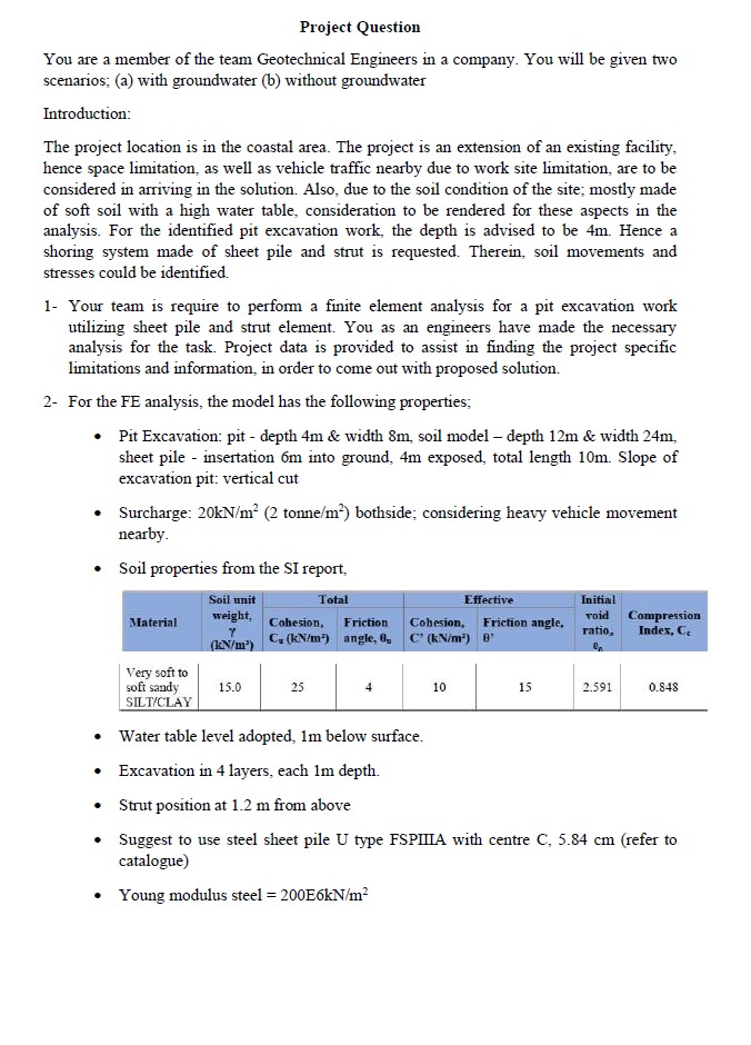 Solved Project QuestionYou are a member of the team | Chegg.com