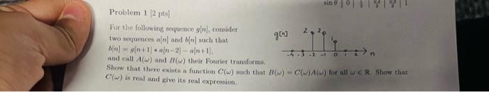 Solved Problem 1 (2 pts } For the following sequence g[n], | Chegg.com