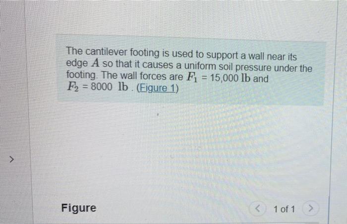 [Solved]: > The cantilever footing is used to support a wal