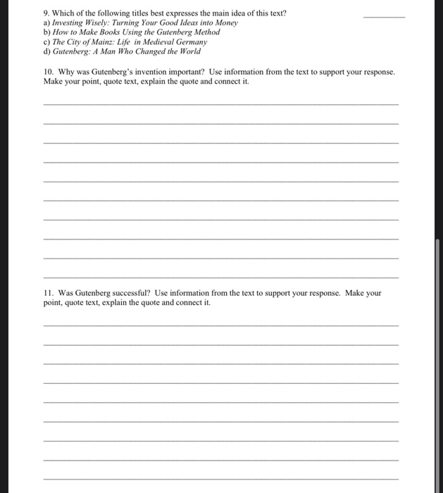 Name Summarizing Test Directions: Read each passage. | Chegg.com Name Summarizing Test Directions: Read each passage. | Chegg.com