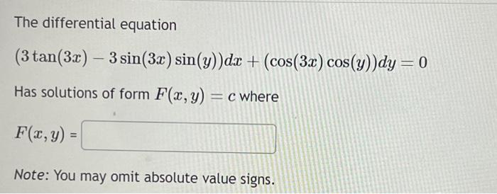 Solved The differential equation | Chegg.com