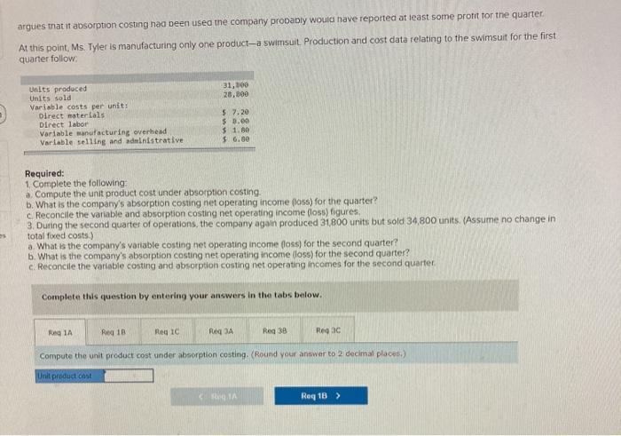 Solved Problem 6-23 (Algo) Absorption and Variable Costing: | Chegg.com