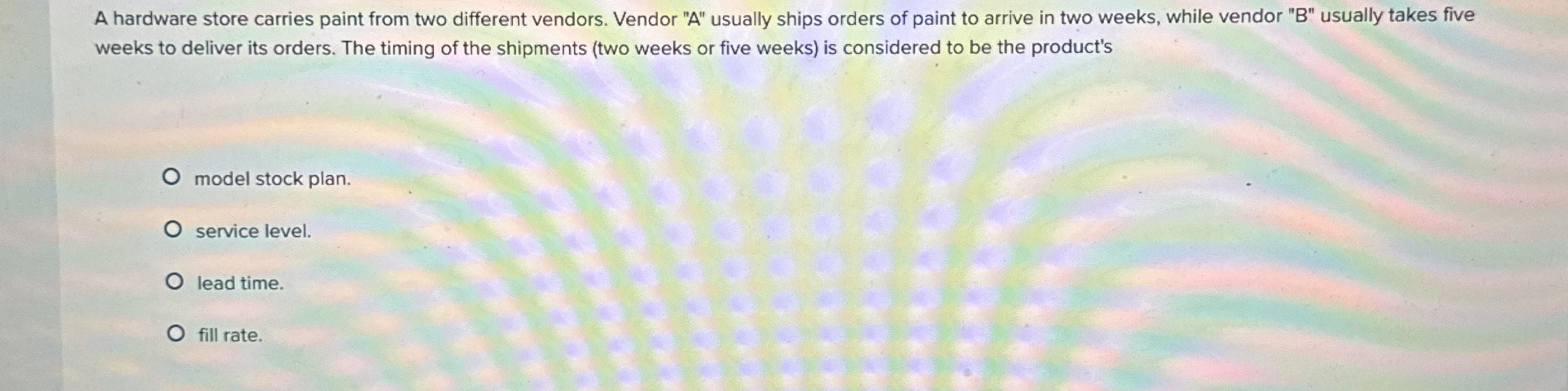 Solved A hardware store carries paint from two different | Chegg.com