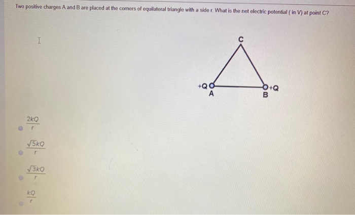 Solved Two positive charges A and B are placed at the | Chegg.com