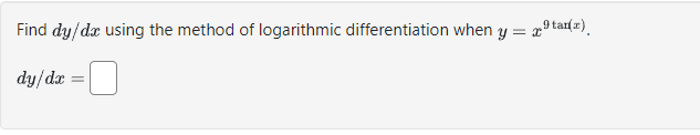 Solved Find dydx ﻿using the method of logarithmic | Chegg.com