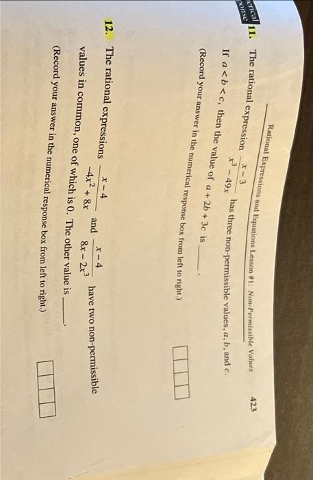 Solved Rational Expressions and Equations Lesson #1: | Chegg.com