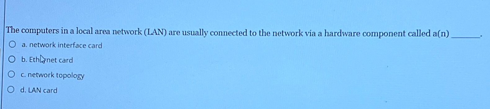 Solved The computers in a local area network (LAN) ﻿are | Chegg.com