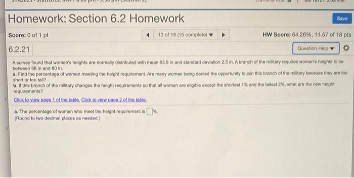 Solved Homework Section 6 2 Homework Save Score 0 Of 1 Pt