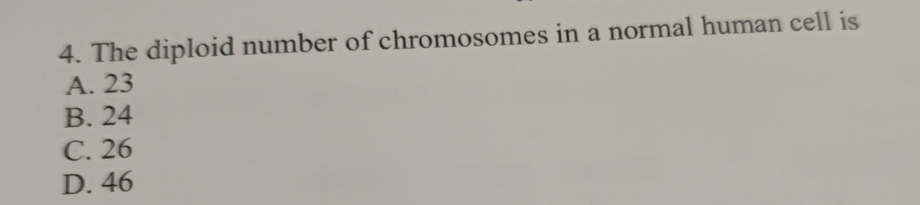 Solved The diploid number of chromosomes in a normal human | Chegg.com