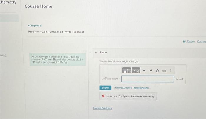 Solved Course Home 1.500 L bulo at a proseure of 356 mmH5 | Chegg.com