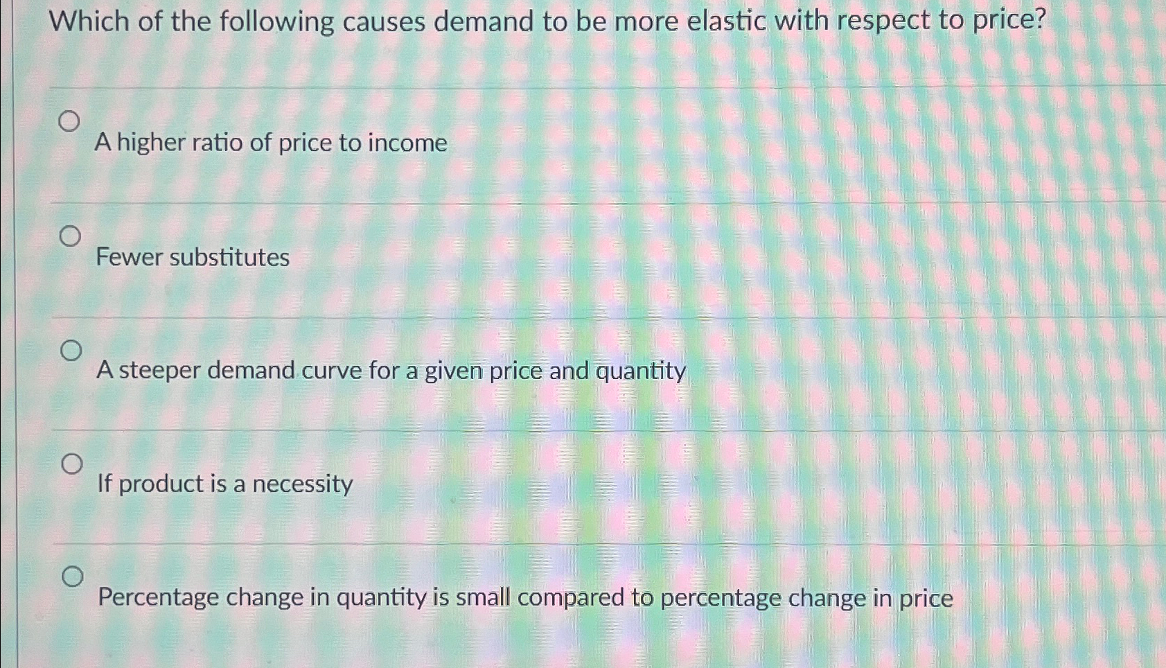 Solved Which of the following causes demand to be more | Chegg.com