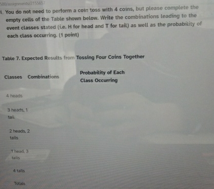 Solved You do not need to perform a coin toss with 4 ﻿coins, | Chegg.com