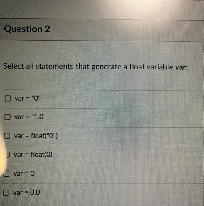 Solved Select all statements that generate a Boolean | Chegg.com