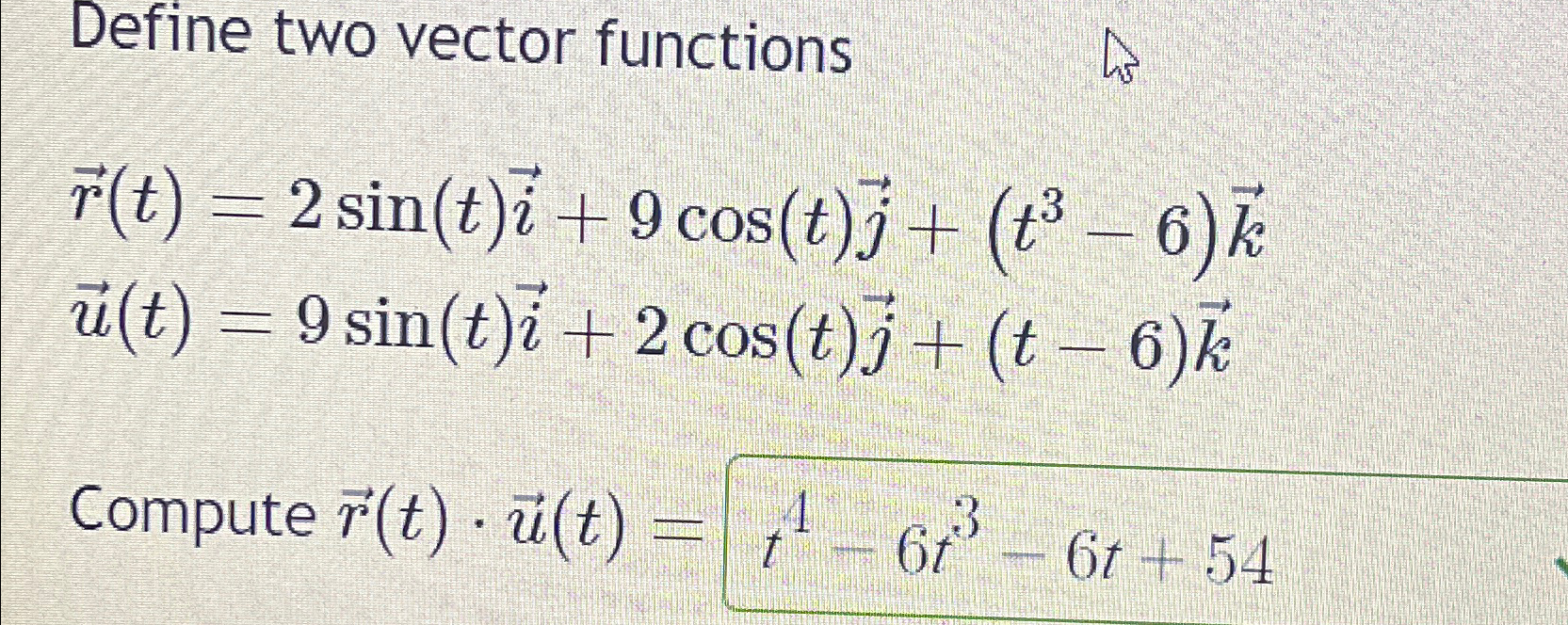 Solved Define two vector | Chegg.com