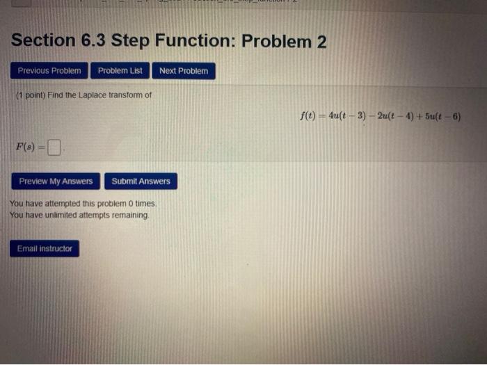 Solved Section 6 3 Step Function Problem Previous Problem