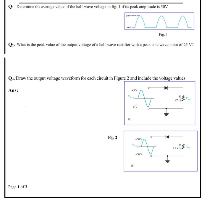 Solved Q2. What is the peak value of the output voltage of a | Chegg.com