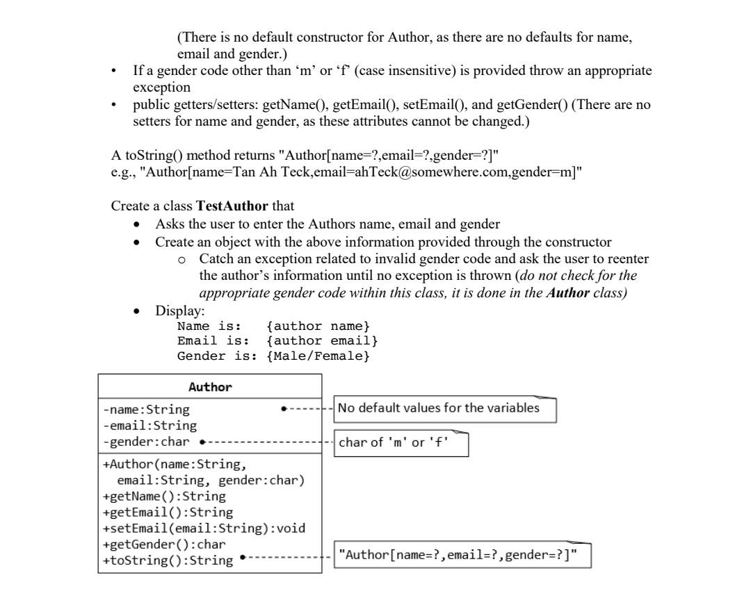 Solved (There is no default constructor for Author, as there | Chegg.com