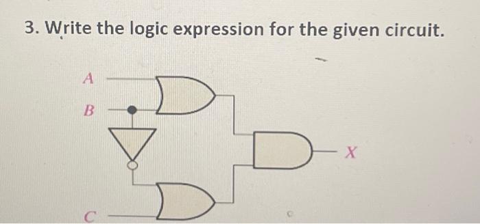 Solved 3. Write the logic expression for the given circuit. | Chegg.com