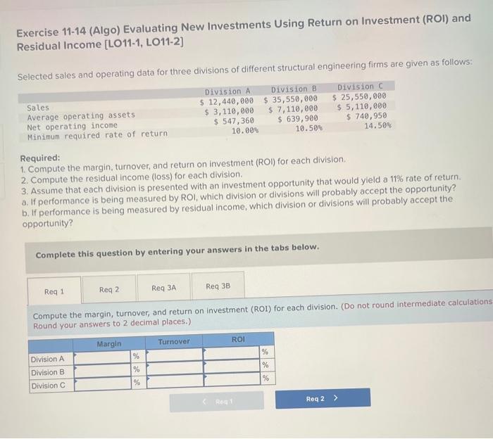 Solved Exercise 11-14 (Algo) Evaluating New Investments | Chegg.com