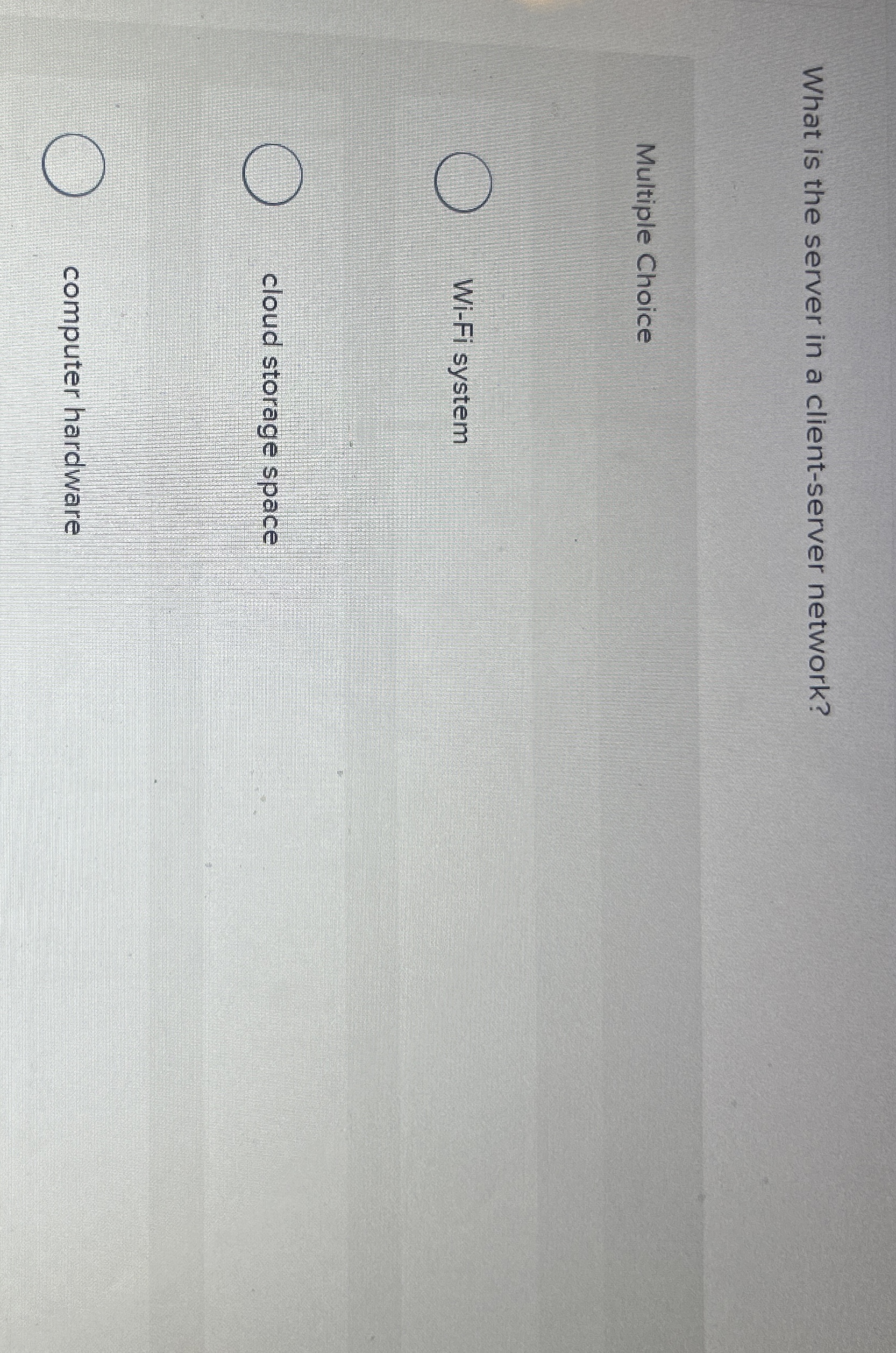 Solved What is the server in a client-server | Chegg.com