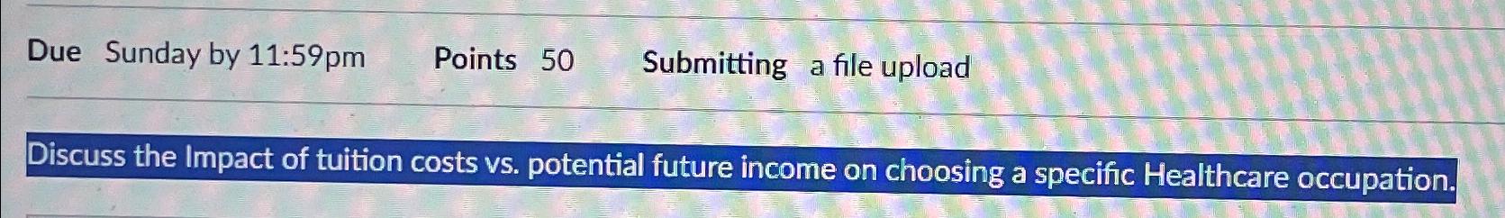 Solved Due Sunday by 11:59pm Points 50 ﻿Submitting a file | Chegg.com