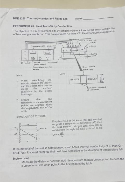 Solved Name: BME 3250: Thermodynamics and Fluids Lab | Chegg.com