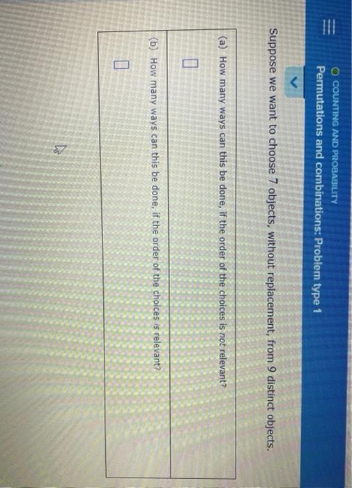 Solved O COUNTING AND PROBABILITY Permutations and | Chegg.com