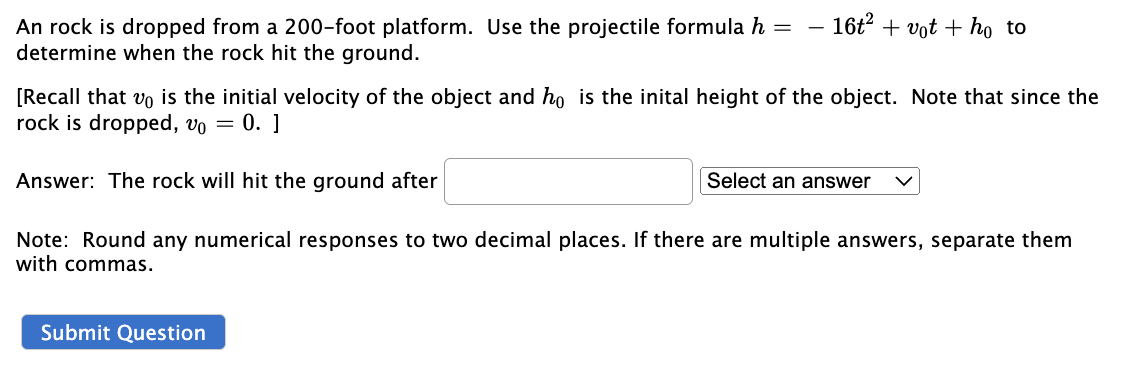 Solved The drop down menu options for 'select answer' are: | Chegg.com