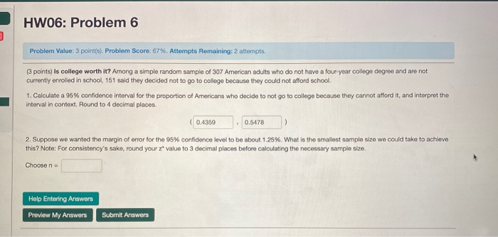 Solved Hw06 Problem 6 Problem Value 3 Points Problem