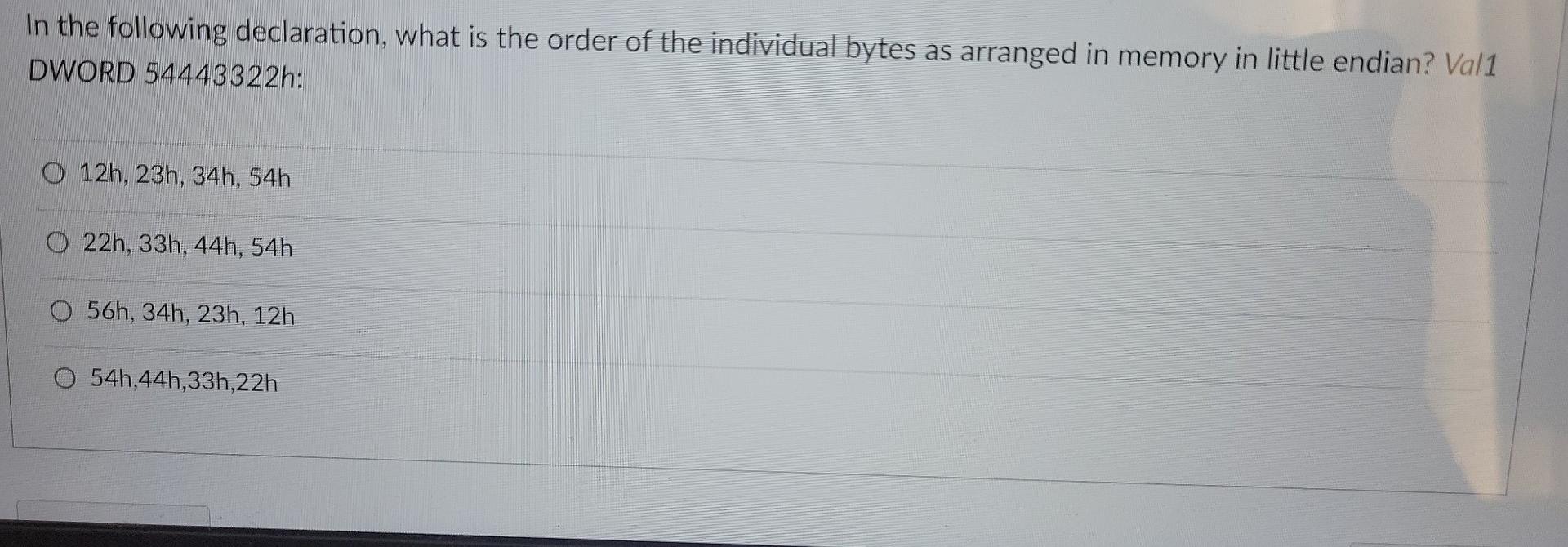 Solved Consider the following Assembly Language declarations | Chegg.com