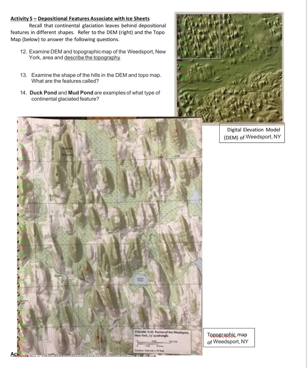 Solved Activity 5 a Depositional Features Associate with Ice | Chegg.com