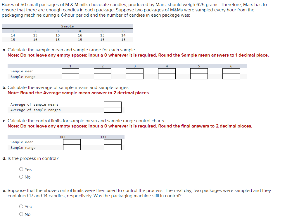 Solved Boxes of 50 ﻿small packages of M \& M milk chocolate | Chegg.com