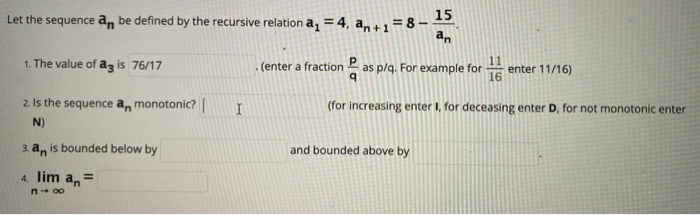 Solved Let the sequence an be defined by the recursive | Chegg.com