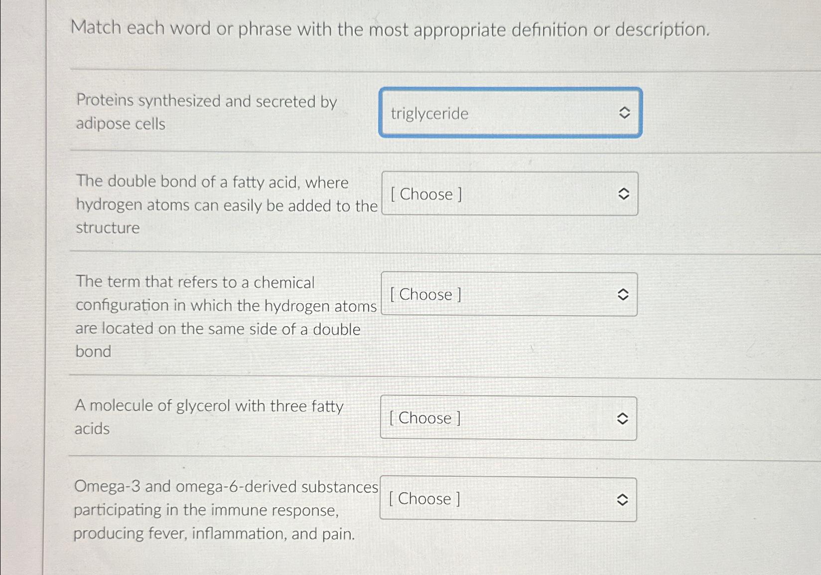 Solved Match each word or phrase with the most appropriate | Chegg.com