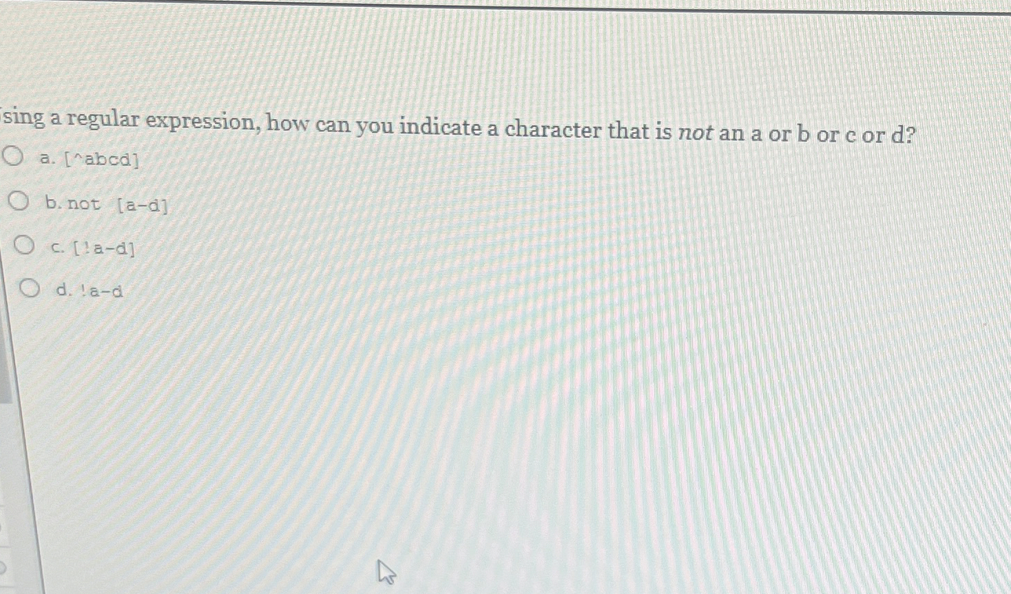Solved sing a regular expression, how can you indicate a | Chegg.com