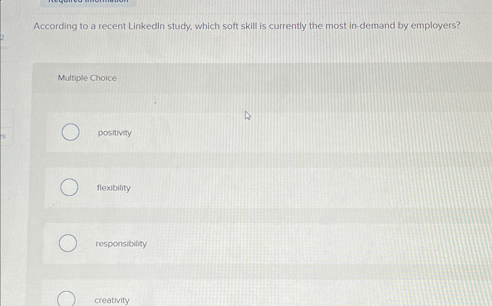 Solved According to a recent Linkedln study, which soft | Chegg.com