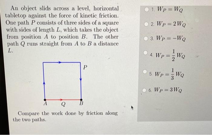 Solved An object slids across a level, horizontal tabletop | Chegg.com