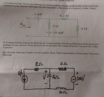 Solved L. ﻿Problem Solving: Answer the following AC circuit | Chegg.com