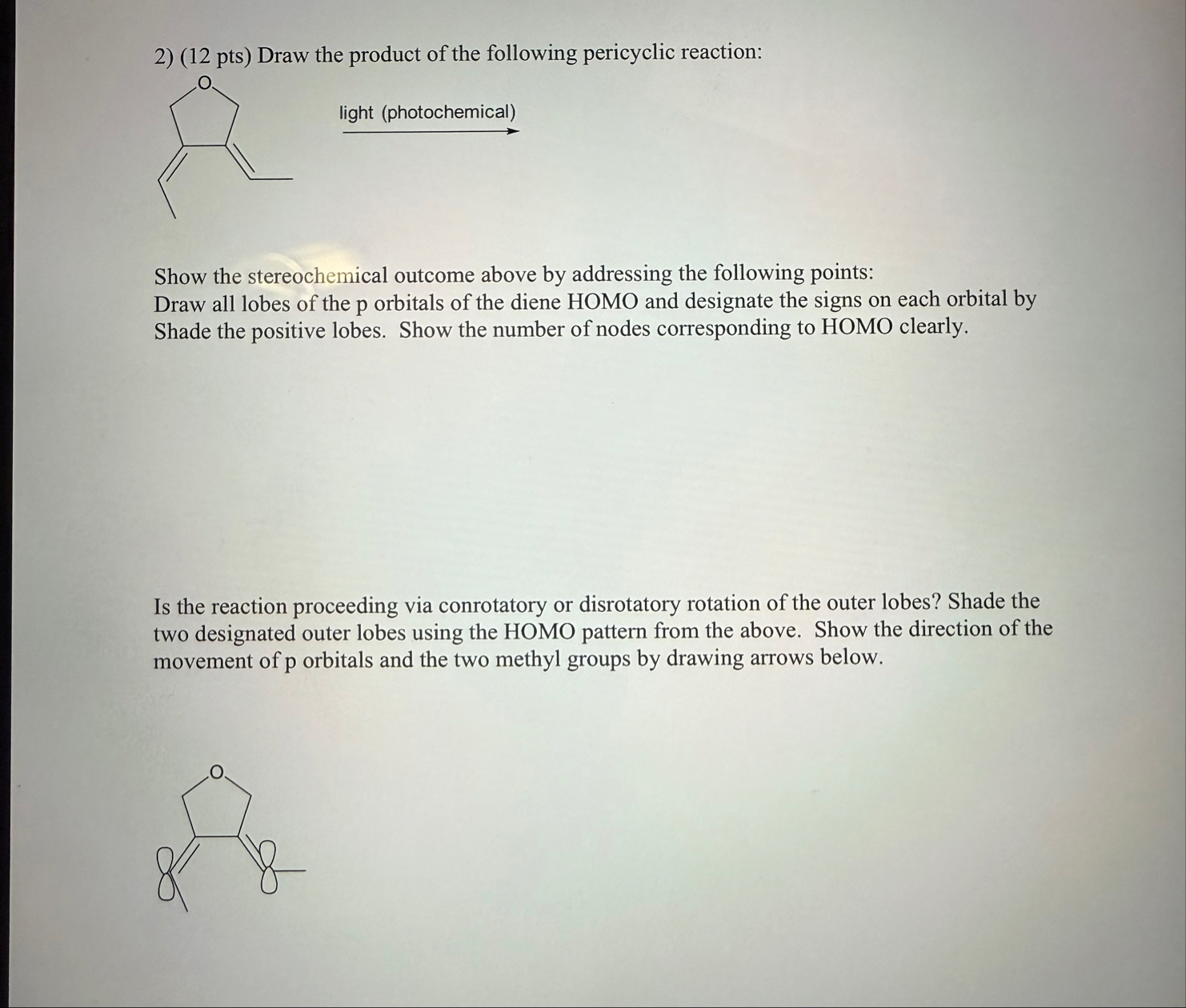 Solved (12 ﻿pts) ﻿Draw the product of the following | Chegg.com