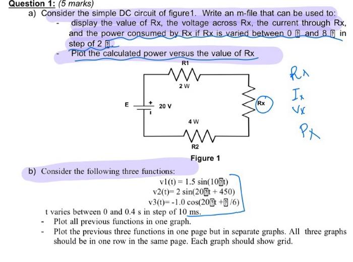 Solved Question 1: (5 marks) a) Consider the simple DC | Chegg.com