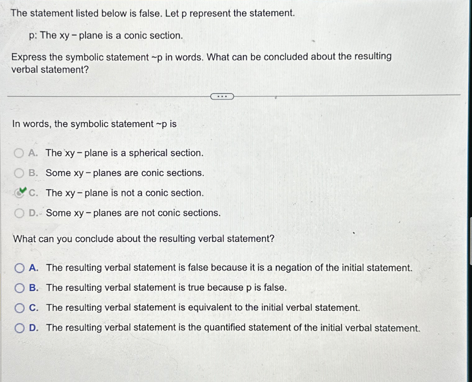 Solved The statement listed below is false. Let p represent | Chegg.com