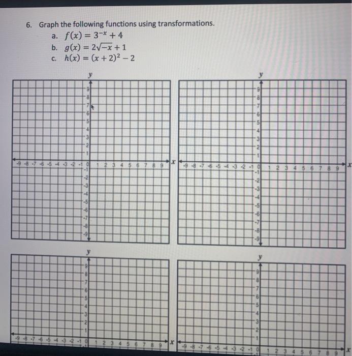 Solved 6. Graph the following functions using | Chegg.com