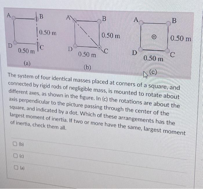 Solved a masses plarners of a square, and different axes, | Chegg.com