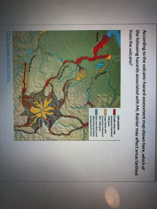 Solved According to the volcanic-hazard assessment map shown | Chegg.com