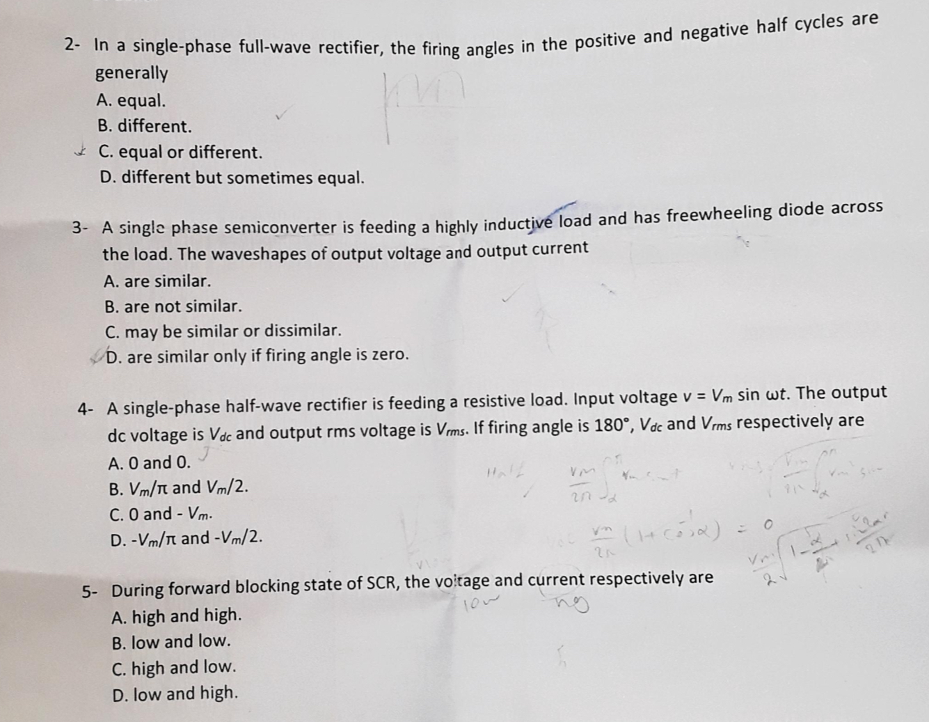 Solved 2- ﻿In a single-phase full-wave rectifier, the firing | Chegg.com