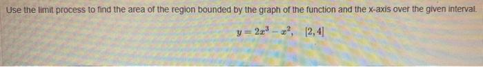 Solved Use the limit process to find the area of the region | Chegg.com