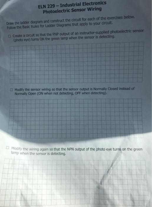 Photoelectric Sensor Wiring Draw the ladder diagram | Chegg.com