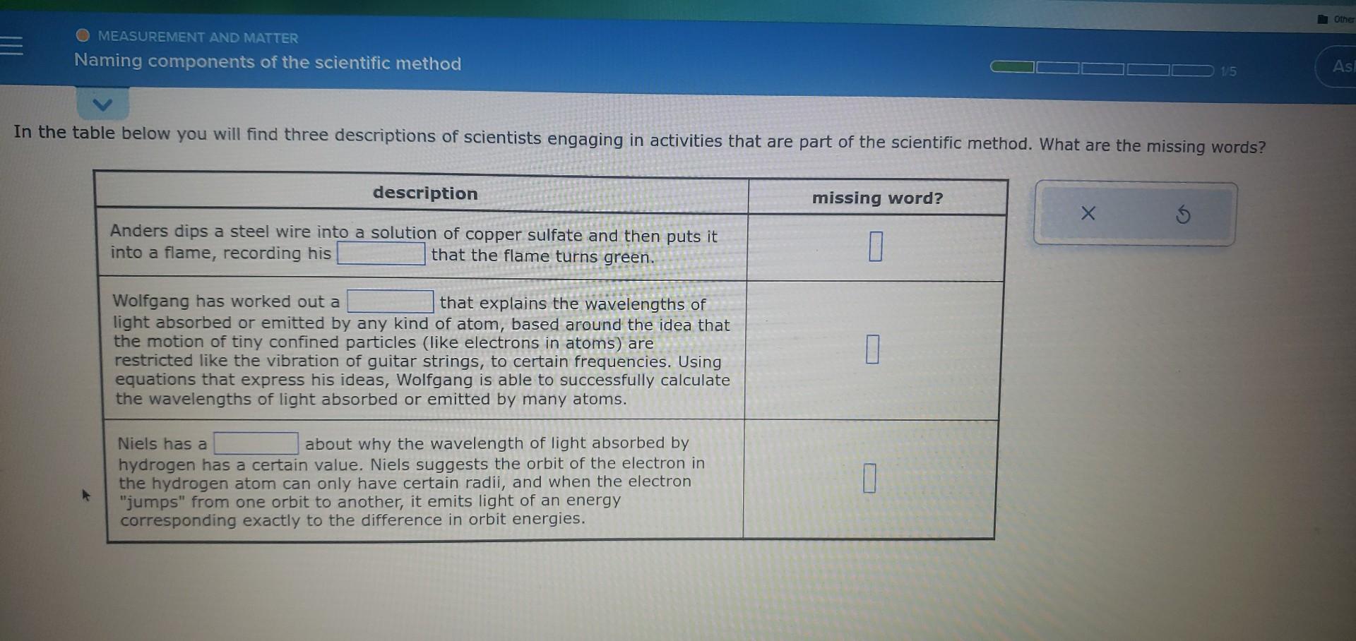 Solved MEASUREMENT AND MATTER Naming components of the | Chegg.com