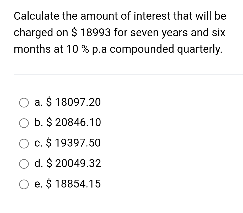 Solved Calculate the amount of interest that will be charged | Chegg.com
